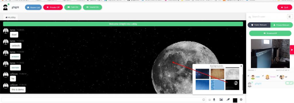 background – HTML5chat, free html5 video chat