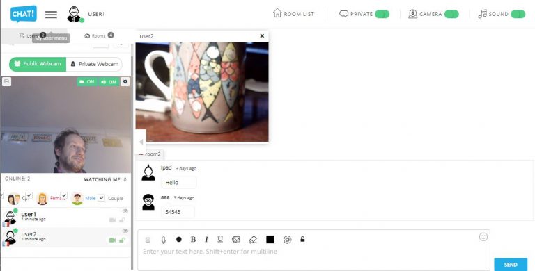 Left layout for chat – HTML5chat, free html5 video chat